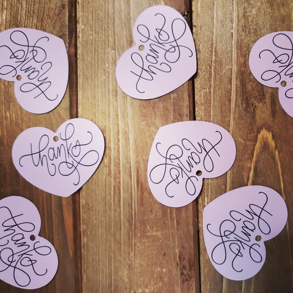 Office | Thank You Tags Thanks Heart Hearts Tag Purple | Poshmark